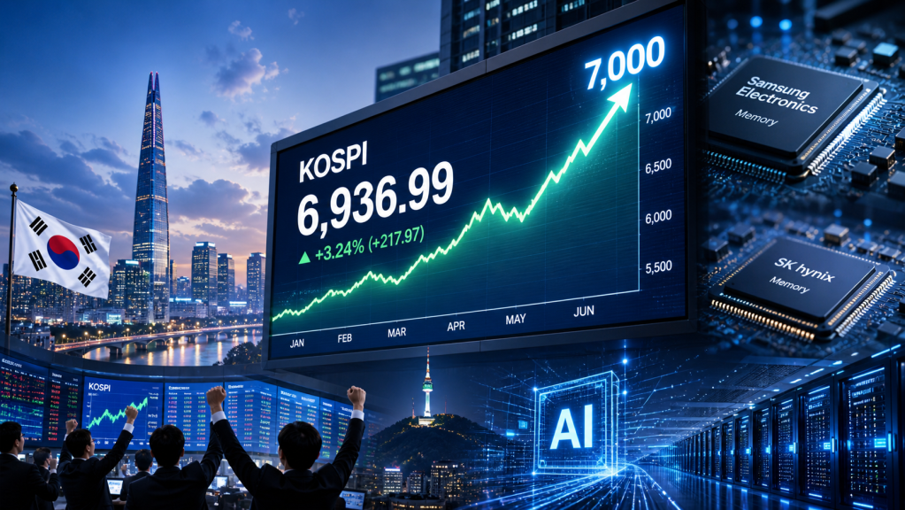 KOSPI Nears 7,000 as Samsung and SK Hynix Fuel Korea’s AI Chip Rally